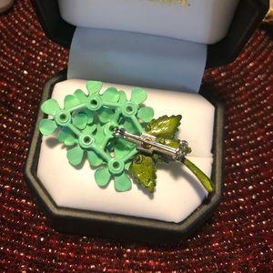 Vintage | Jewelry | Vintage Petite Turquoise Enamel Flower Brooch Pin ...